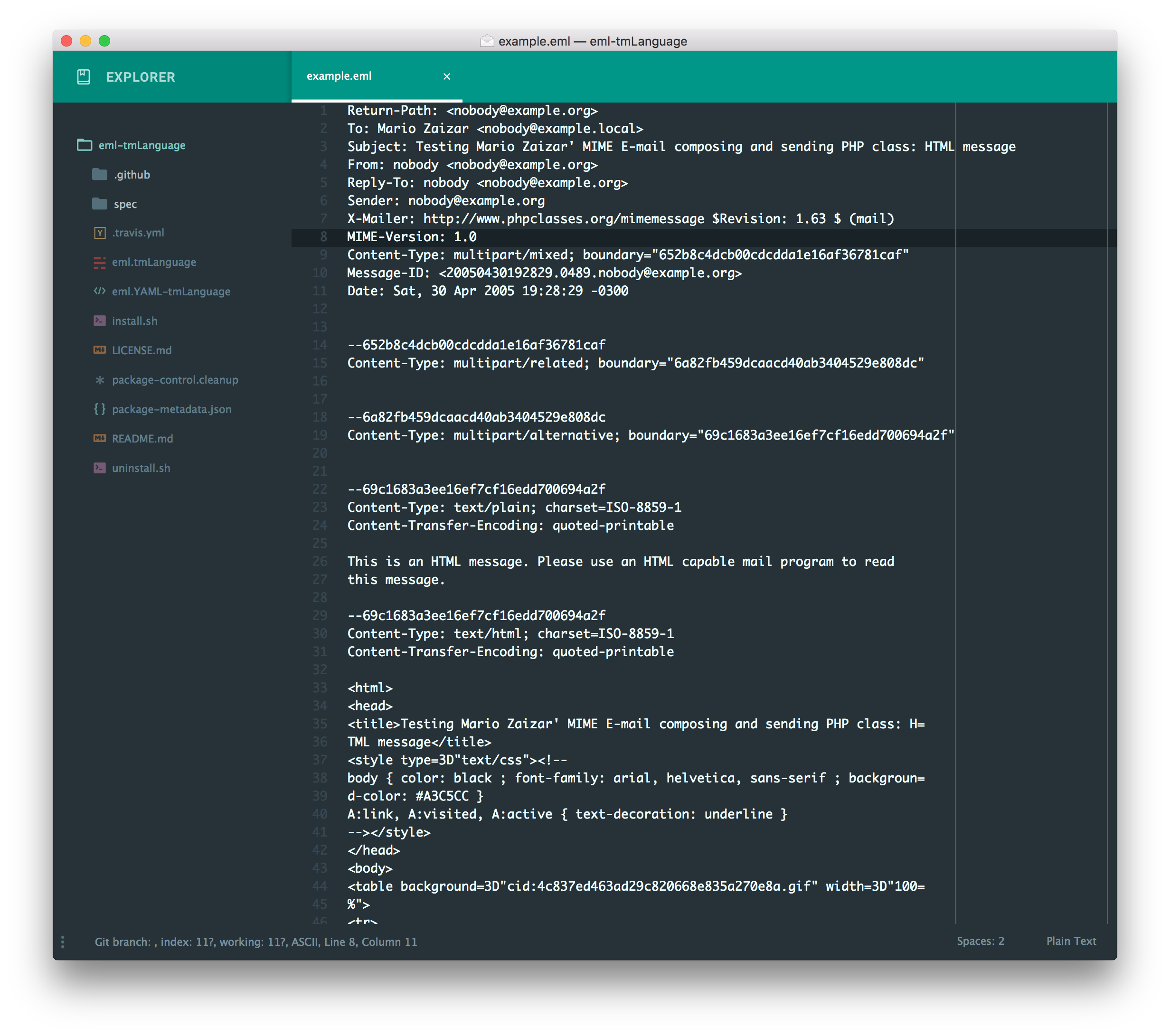 EML (E-Mail) - Packages - Package Control