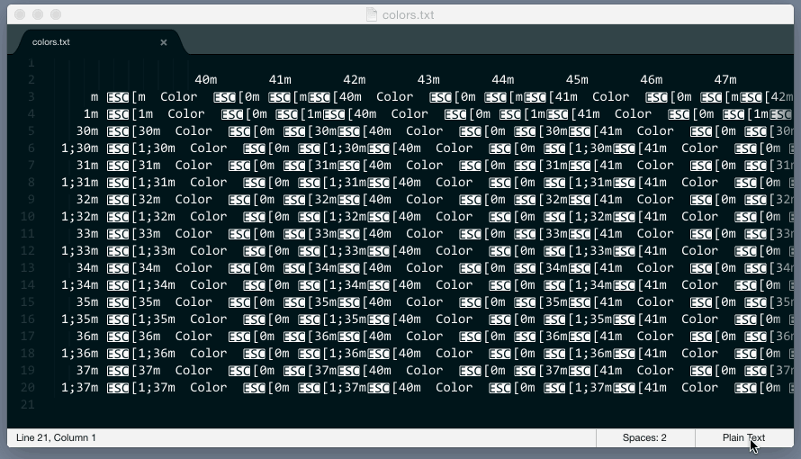 ANSIescape Packages Package Control
